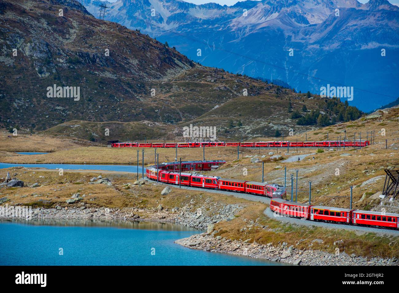 Bernina red train hi-res stock photography and images - Alamy