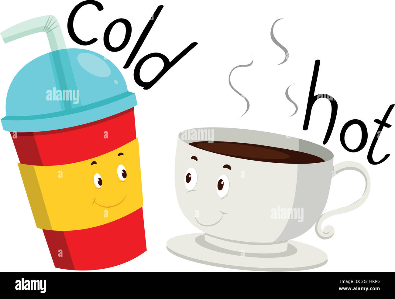 Opposite adjective cold and hot Stock Vector Image & Art - Alamy