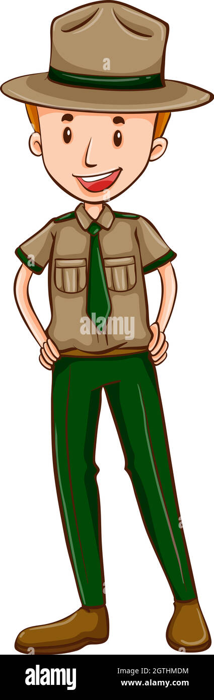 Park ranger in brown uniform Stock Vector Image & Art - Alamy