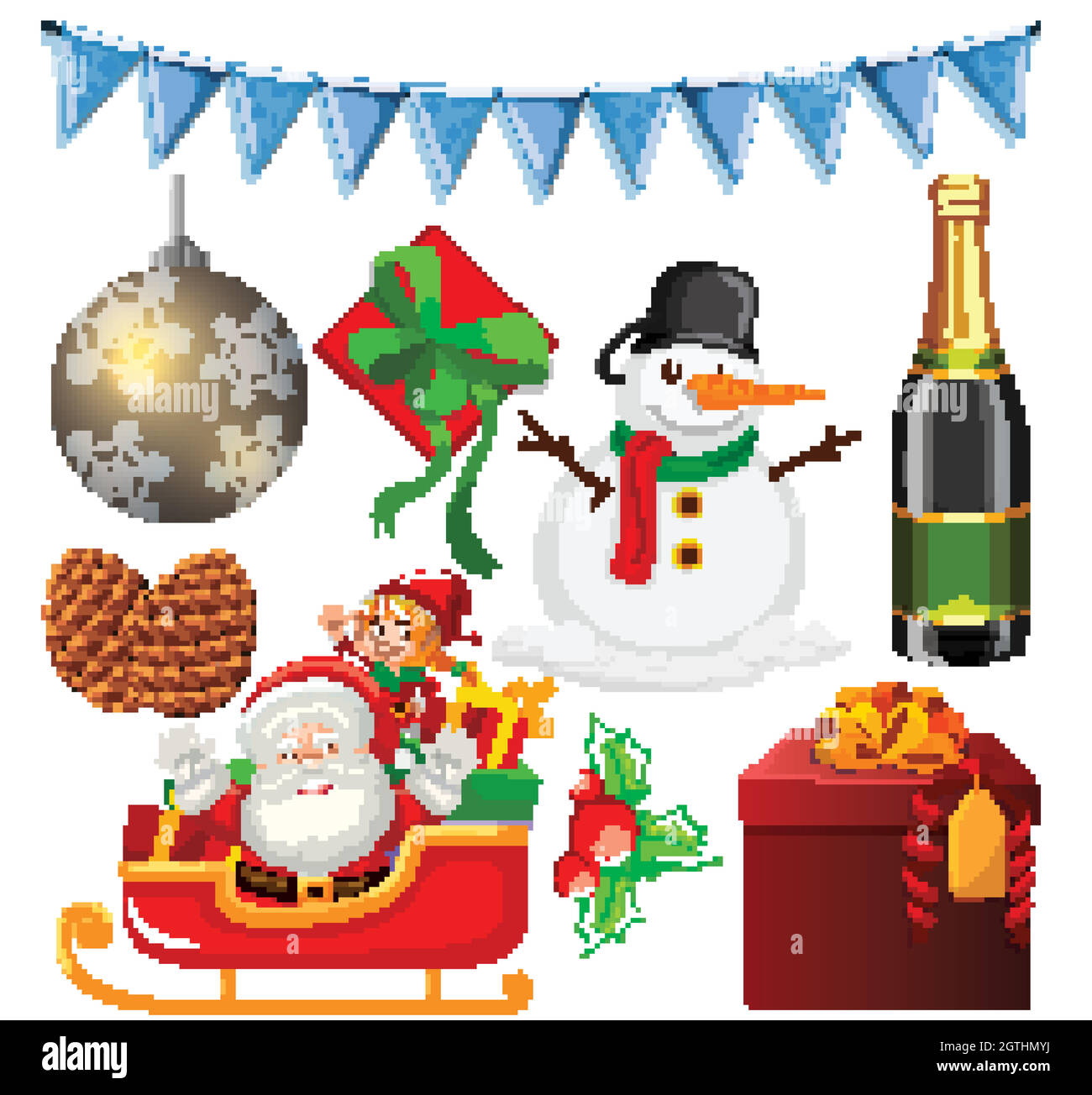 Set of isolated objects of christmas theme Stock Vector Image & Art - Alamy