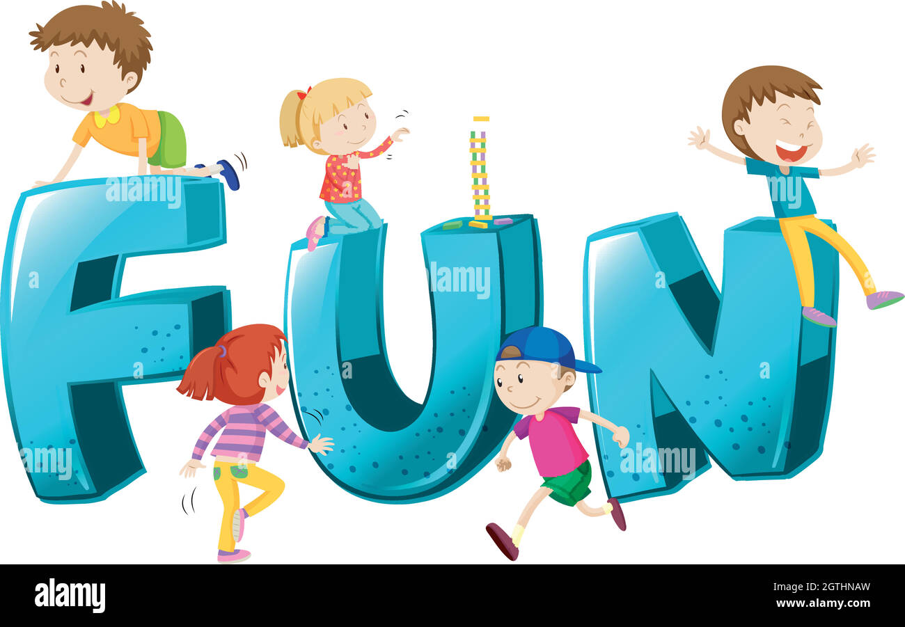 Font design for word fun Stock Vector Image & Art - Alamy