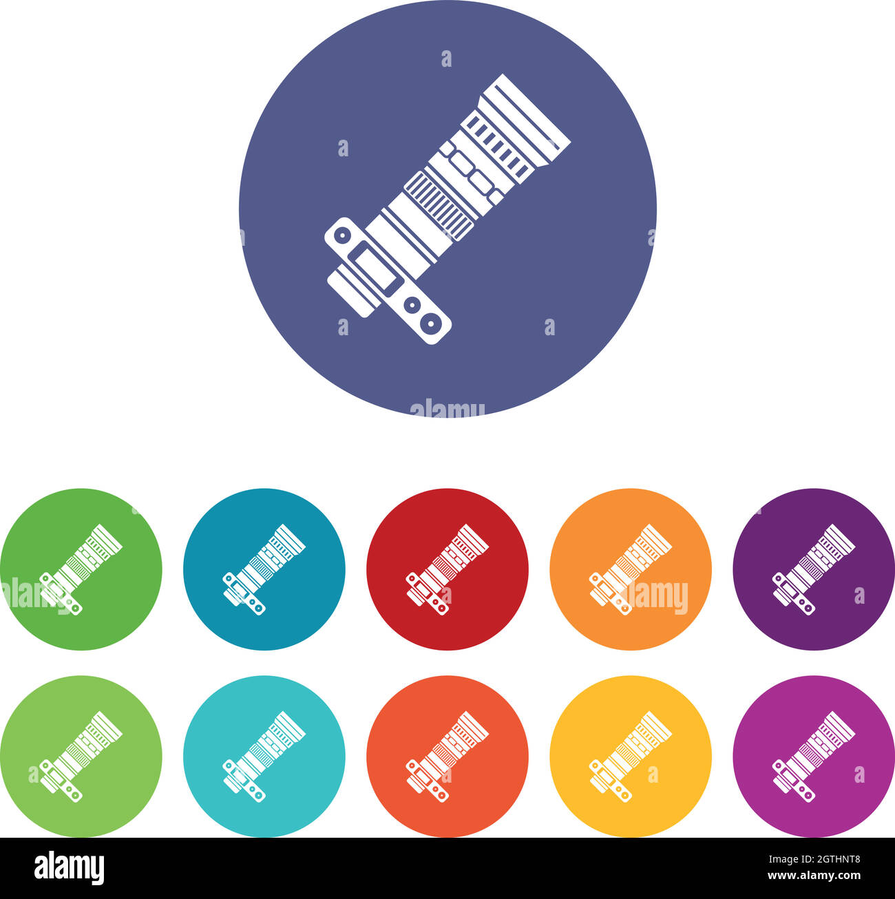 Dslr camera with zoom lens set icons Stock Vector Image & Art - Alamy