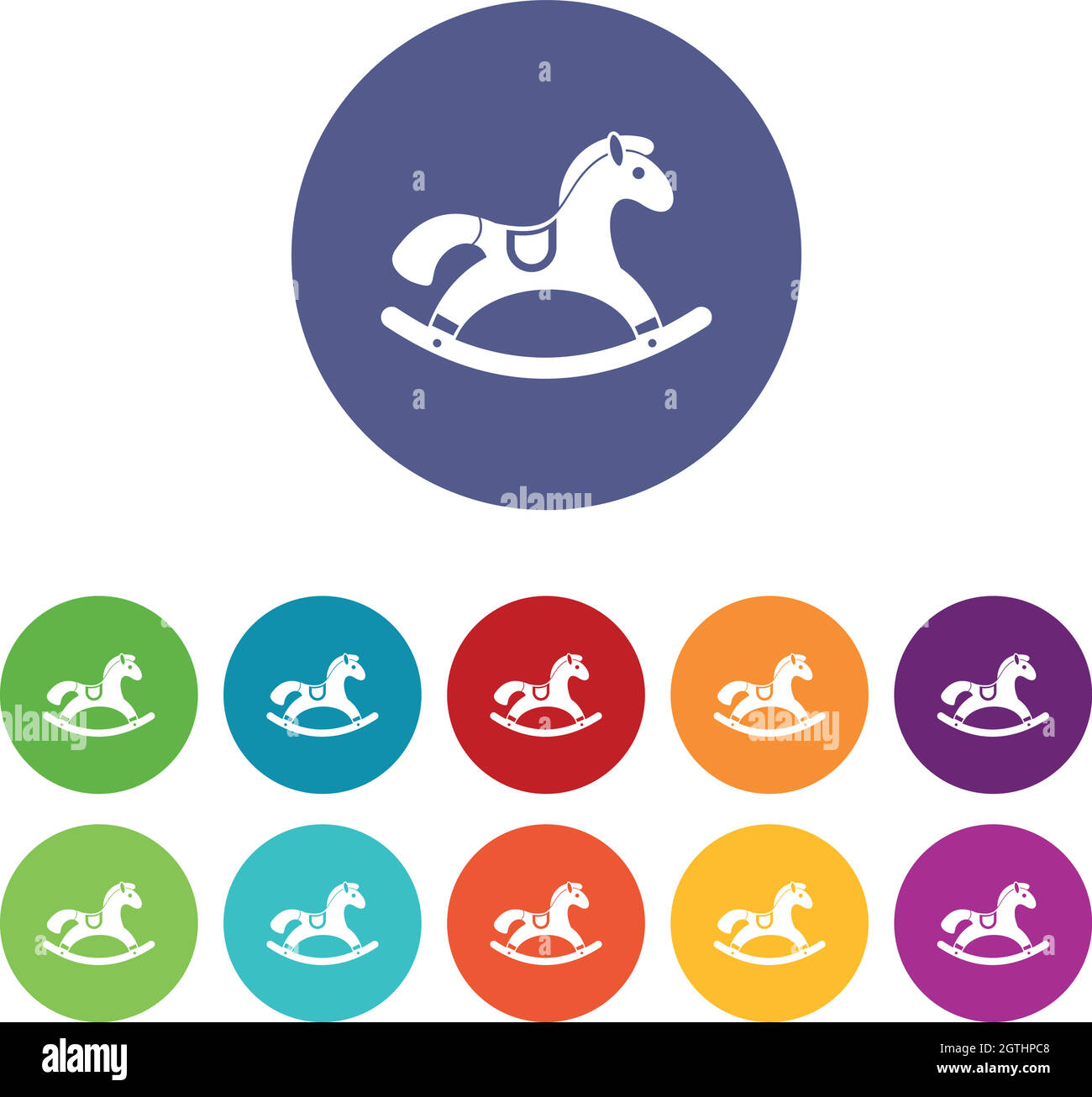 Rocking horse set icons Stock Vector Image & Art - Alamy