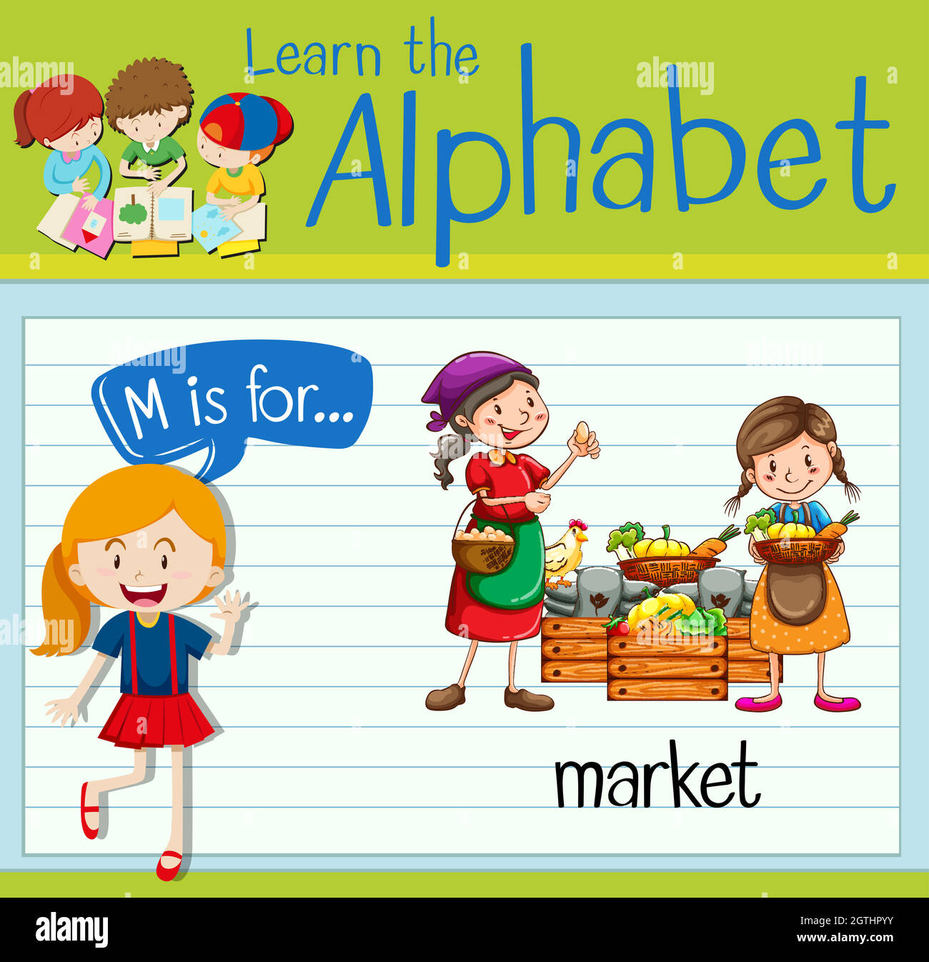 Flashcard letter M is for market Stock Vector Image & Art - Alamy