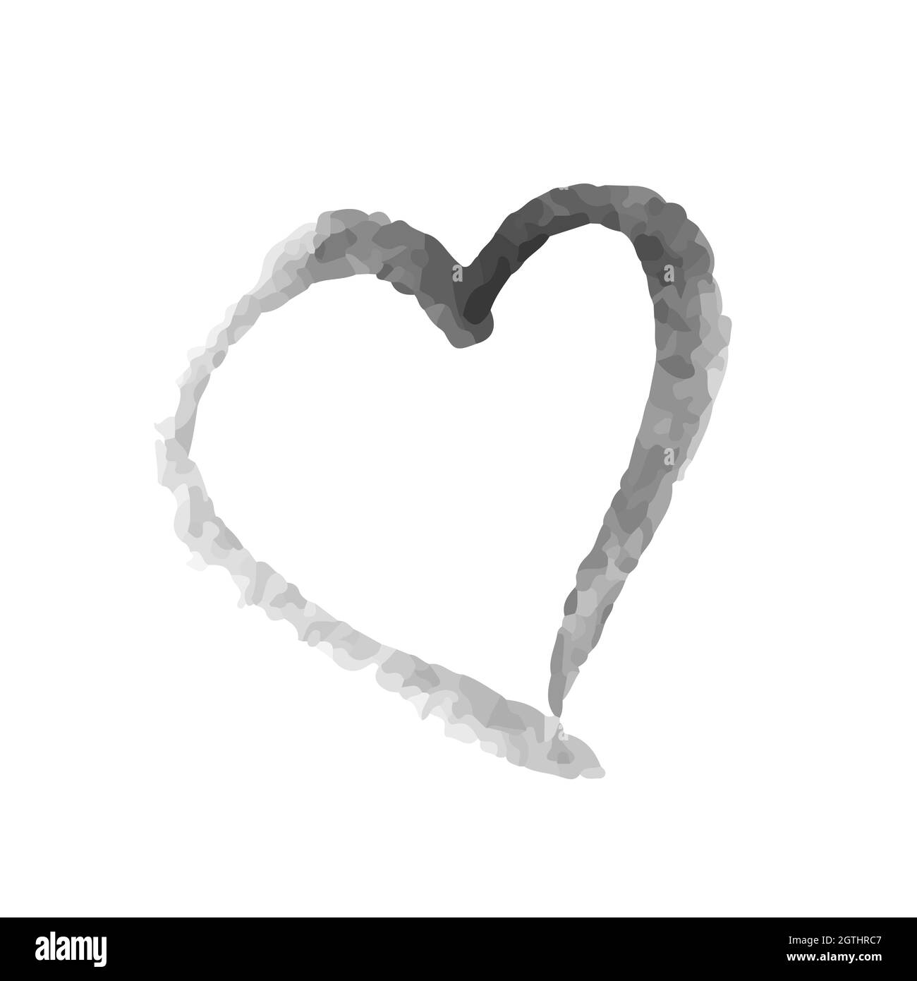 Hand drawn heart. Textured halftone brush stroke. Grunge heart shape ...