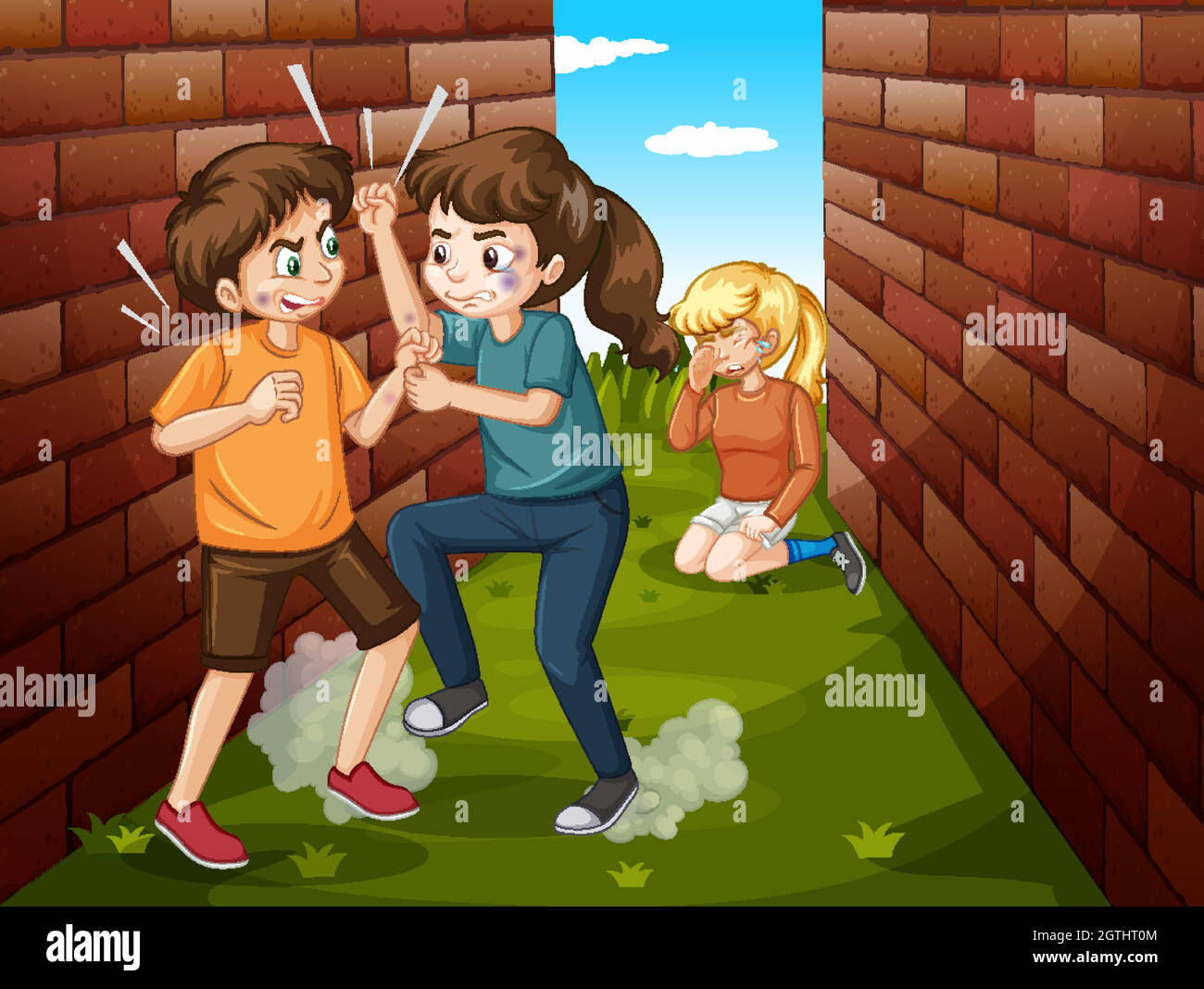 Domestic violence scene with people fighting Stock Vector Image & Art ...