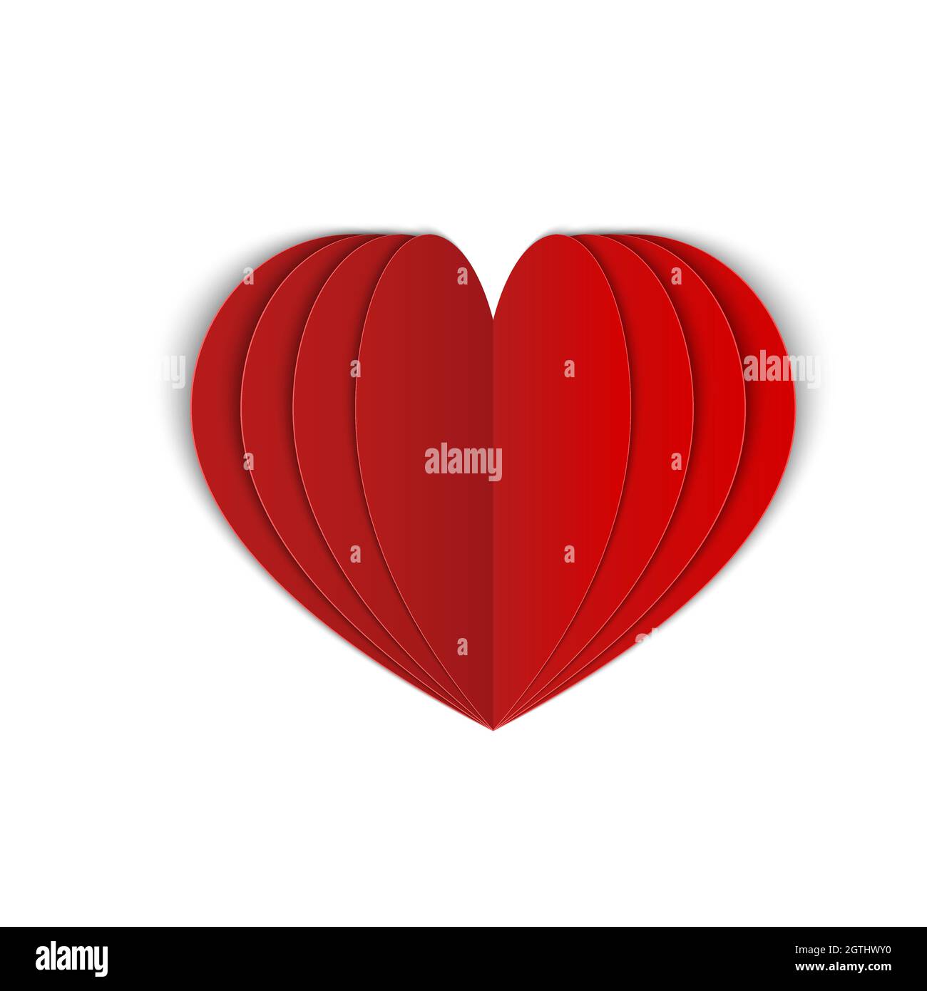 Red paper heart isolated on white. Symbol of love for Valentine s day ...