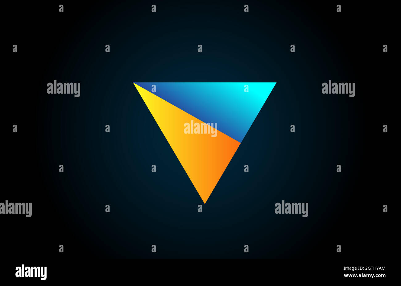 blue yellow V alphabet letter icon logo for company and business ...