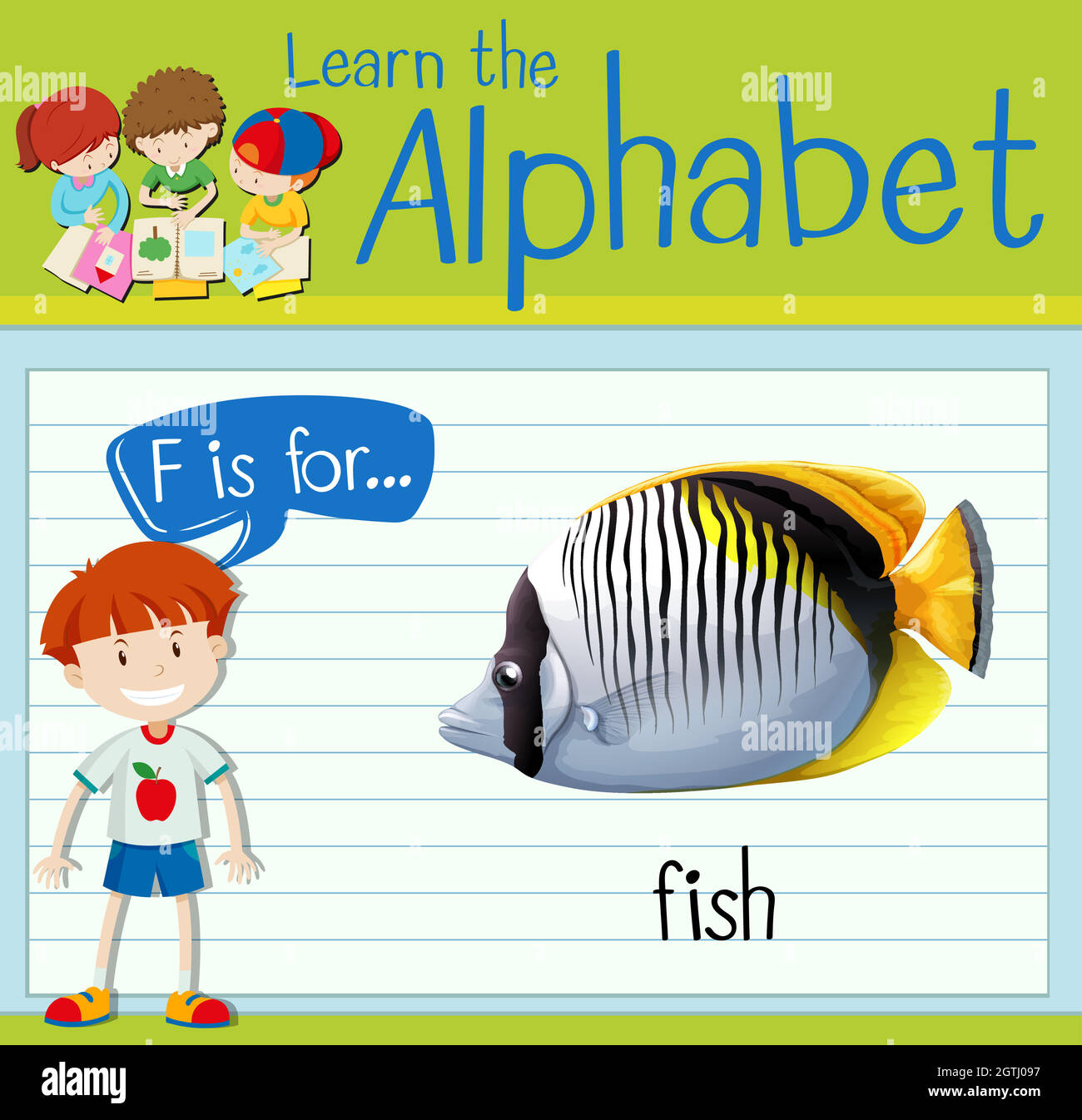 Flashcard letter F is for fish Stock Vector Image & Art - Alamy