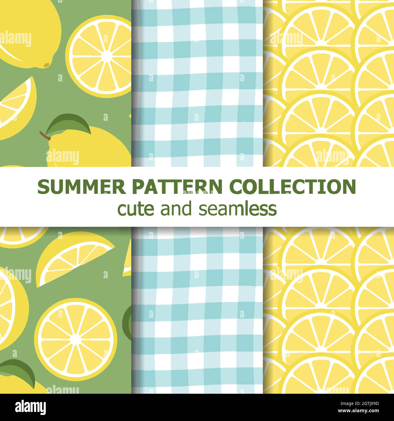 summer pattern collection. Lemon theme. Summer banner Stock Vector ...