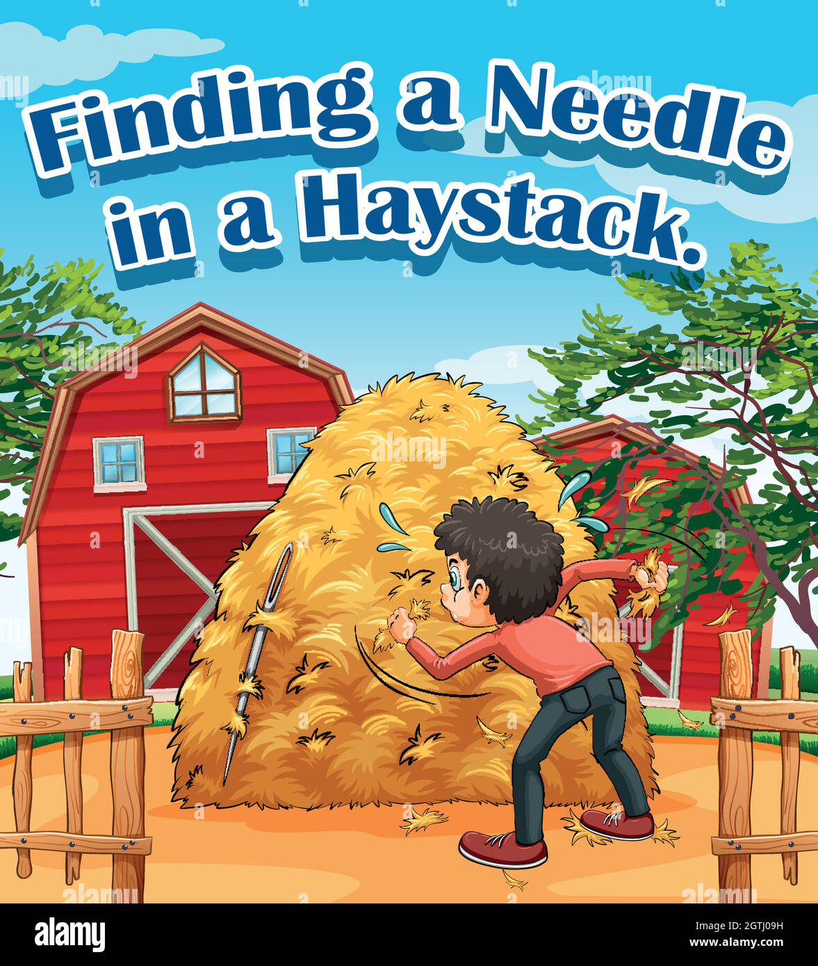 Needle in a haystack Stock Vector Images - Alamy
