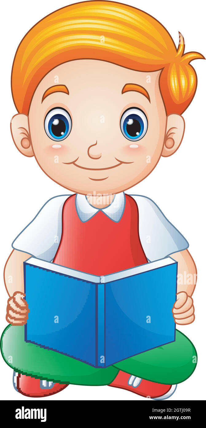Boy reading a story Stock Vector Images - Alamy