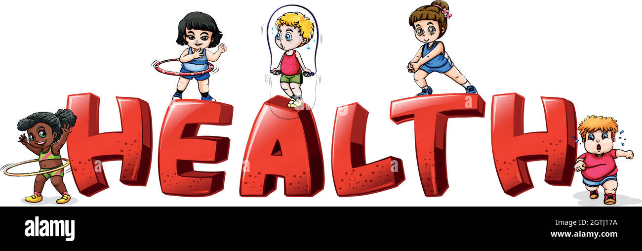 Font design for word health Stock Vector Image & Art - Alamy
