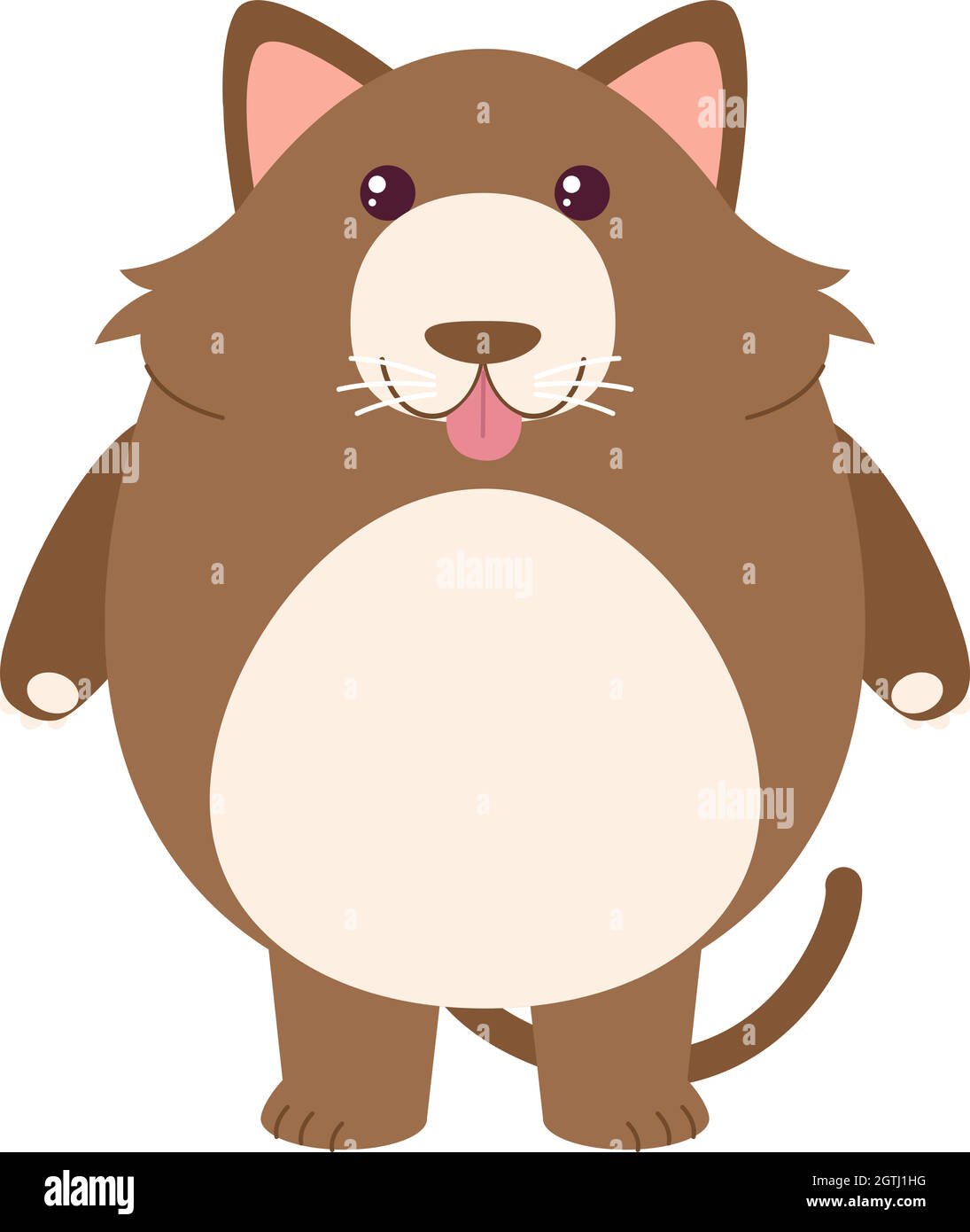 Brown cat with round body Stock Vector Image & Art - Alamy