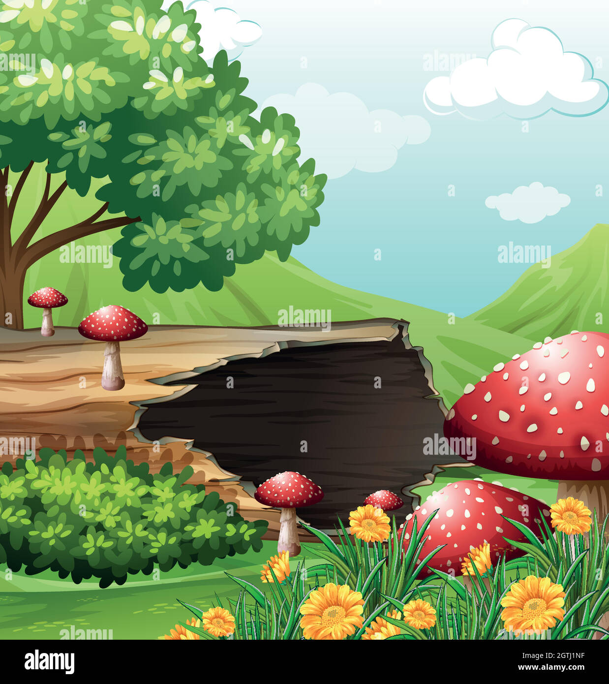 Log mushrooms Stock Vector Images - Alamy