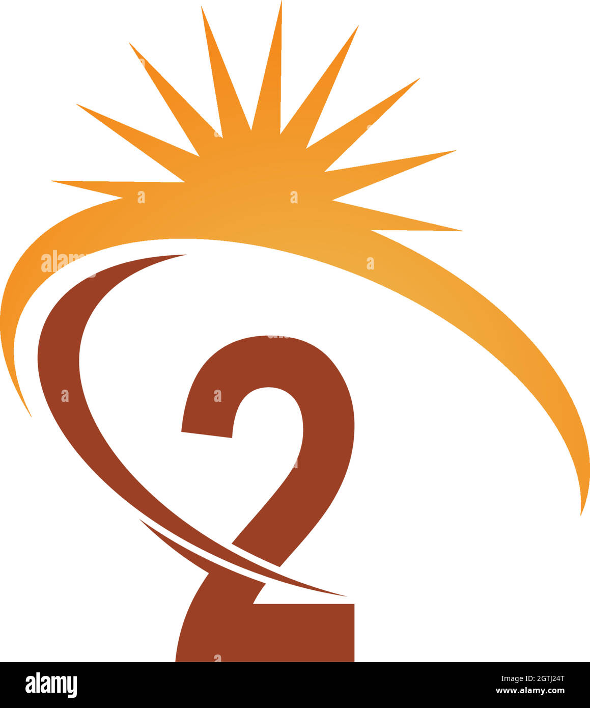 Number 3 with sun ray icon logo design template illustration Stock ...