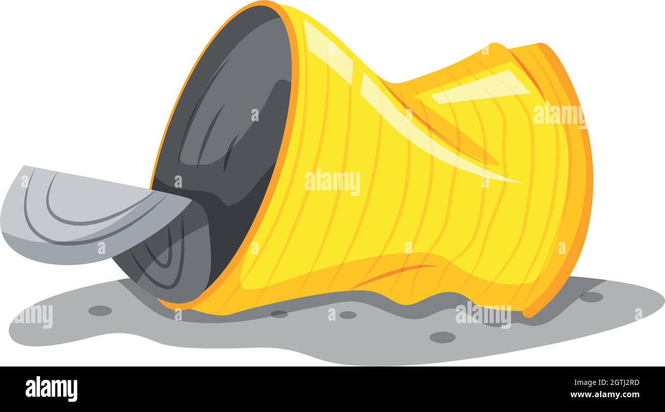 Yellow garbage can on Cut Out Stock Images & Pictures - Alamy