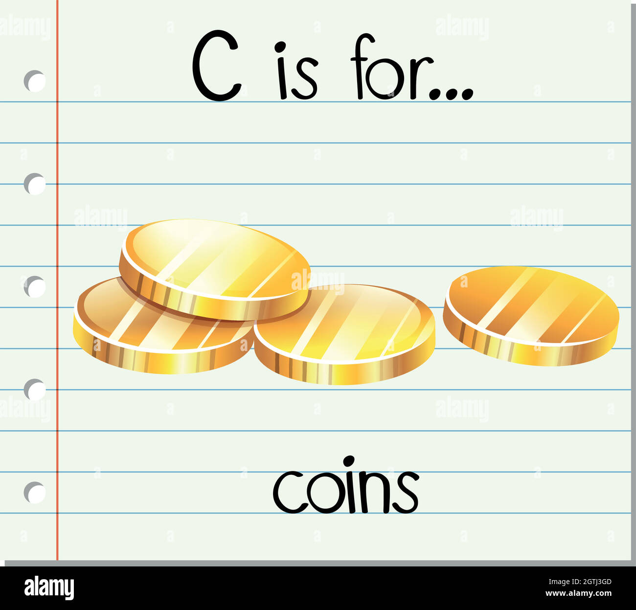 Flashcard letter c is for coins Stock Vector Image & Art - Alamy