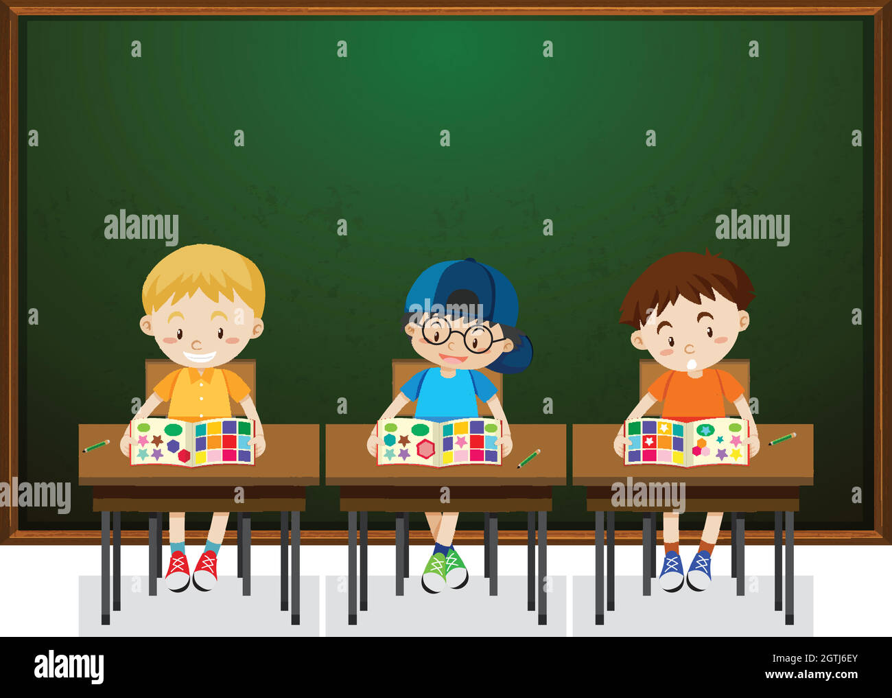 Students Studying in Classroom Stock Vector Image & Art - Alamy