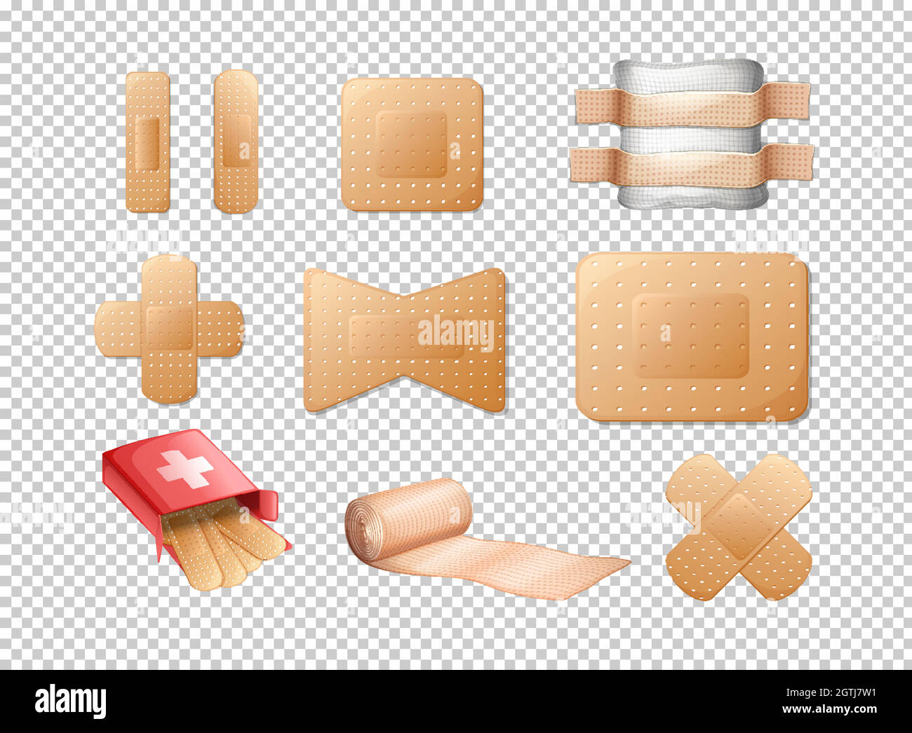 Different designs of bandages on transparent background Stock Vector ...