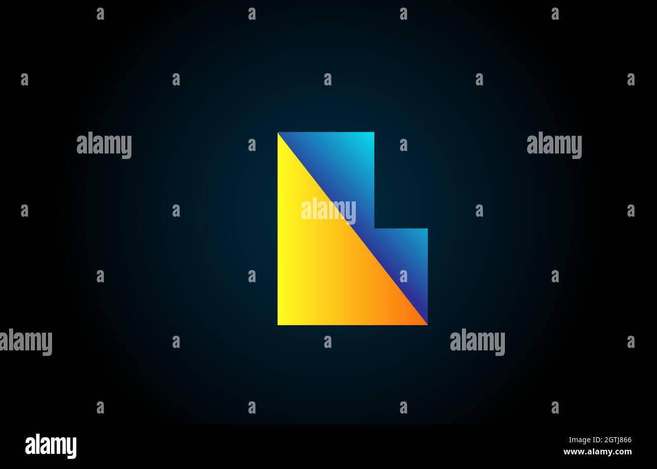 blue yellow L alphabet letter icon logo for company and business ...