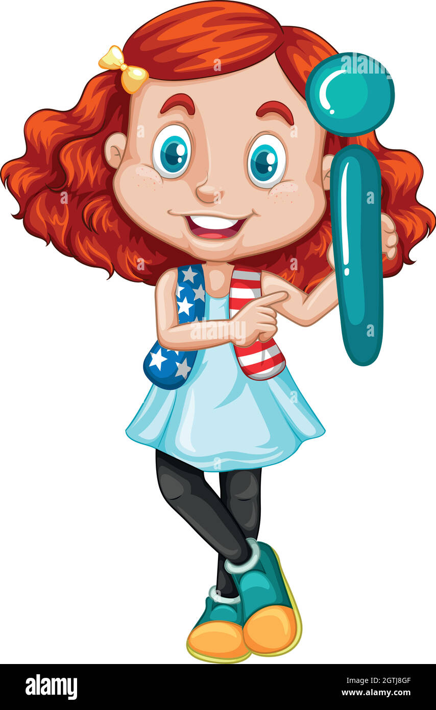 Little girl holding letter i Stock Vector Image & Art - Alamy