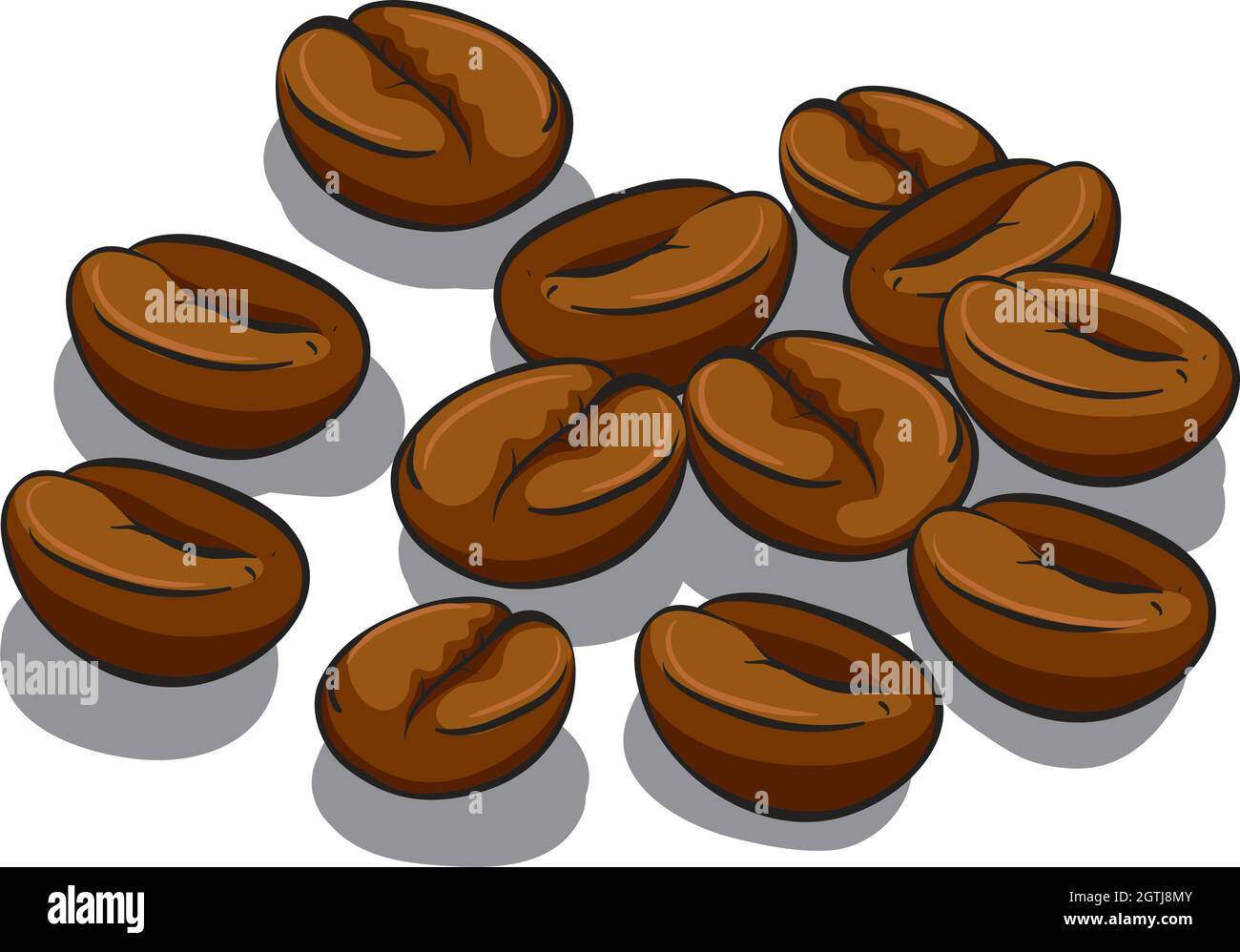 Roasted beans for coffee Stock Vector Images - Alamy