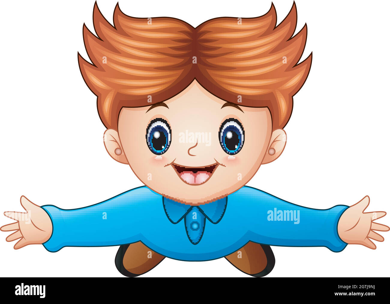 Cartoon boy raising hands hi-res stock photography and images - Alamy