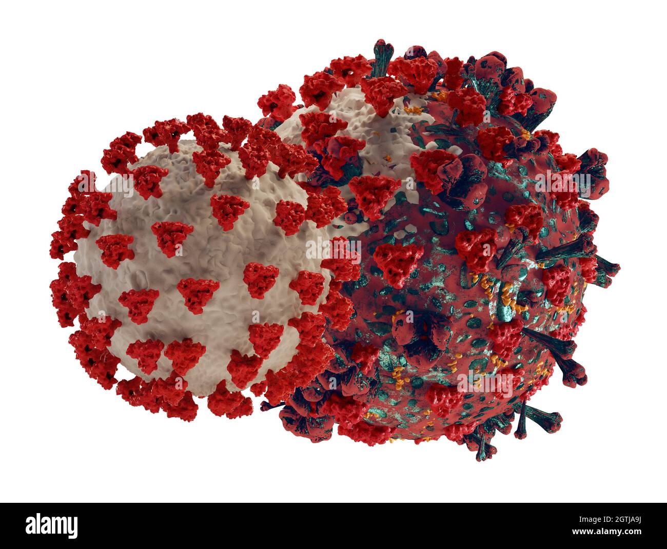 mutation of Coronavirus Covid-19. symbolic a mutated virus cell of the ...