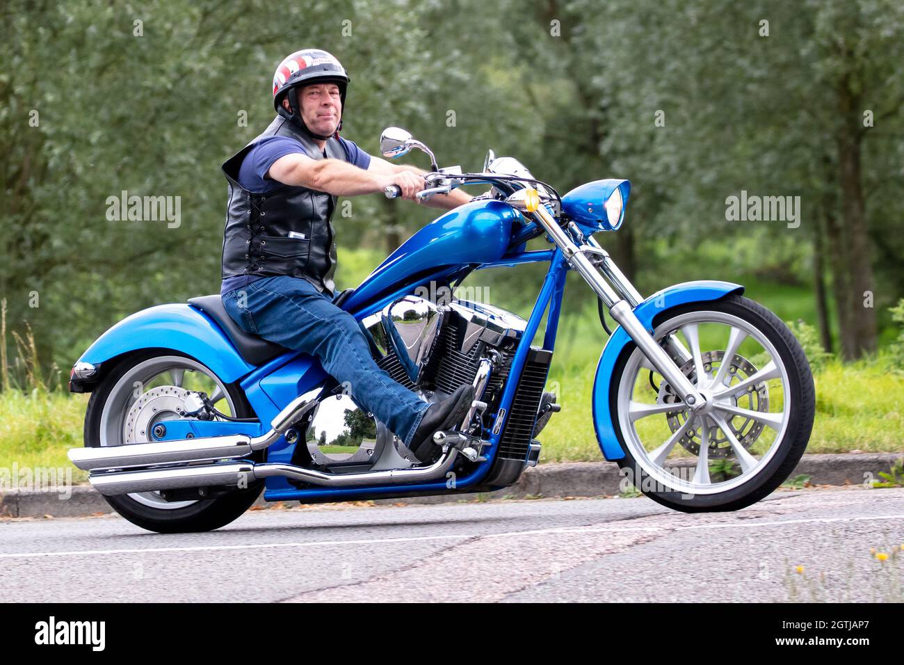 Retro motorcycle rider hi-res stock photography and images - Alamy