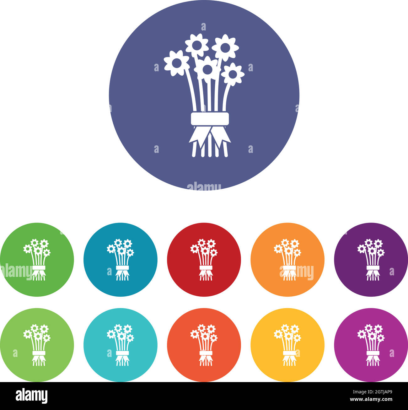 Bouquet of flowers set icons Stock Vector Image & Art - Alamy
