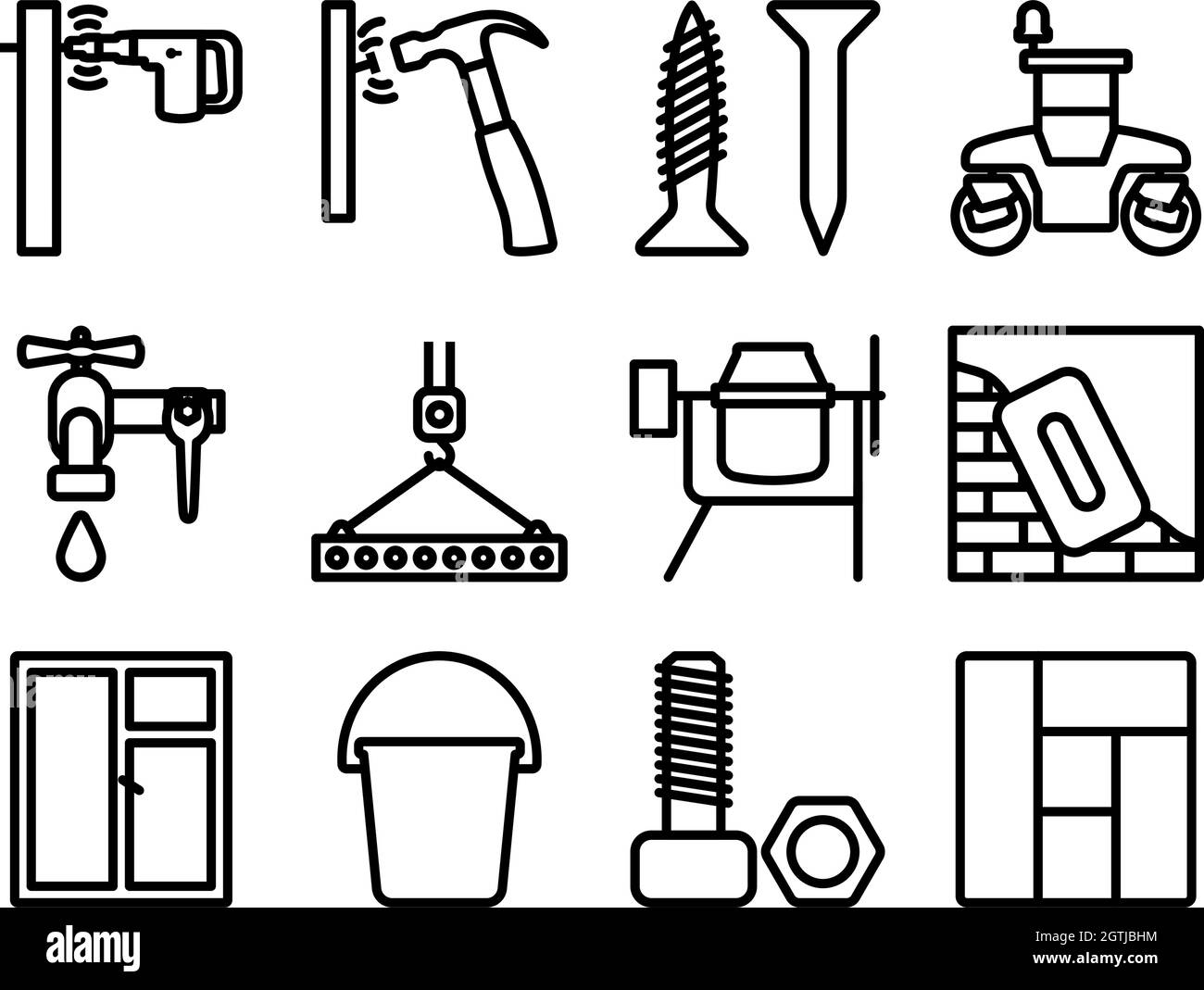 Construction Icon Set Stock Vector Image & Art - Alamy