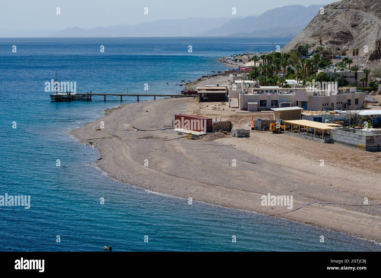 construction of new structures on the beach on the beach of the sea ...