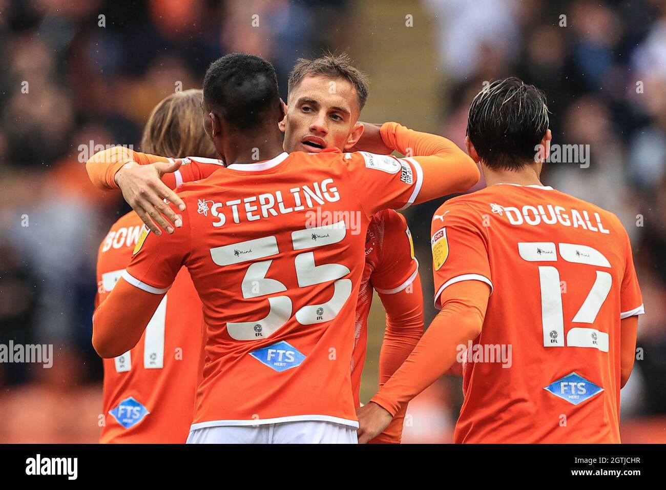 Jerry Yates #9 of Blackpool celebrates his goal to make it 2-0 Stock ...