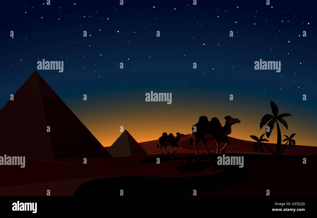 Pyramid egypt moon Stock Vector Images - Alamy