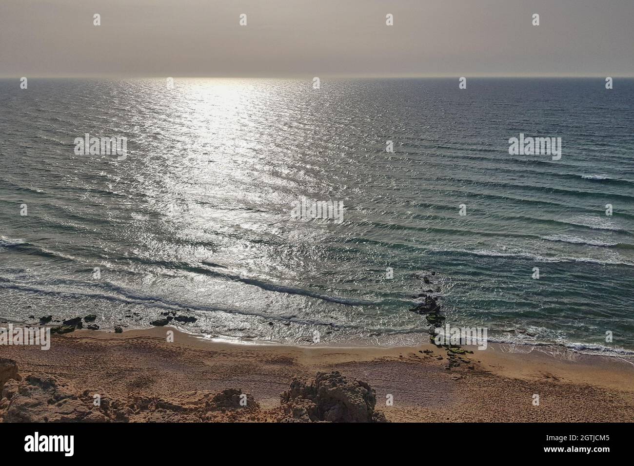 Argaman beach in Netanya in Israel view from the hill Stock Photo - Alamy