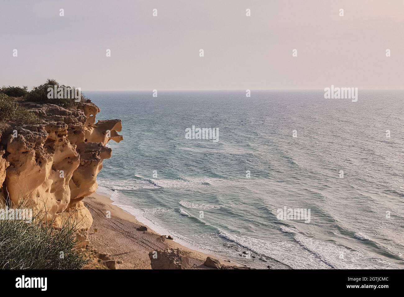 Argaman beach in Netanya in Israel view from the hill Stock Photo - Alamy