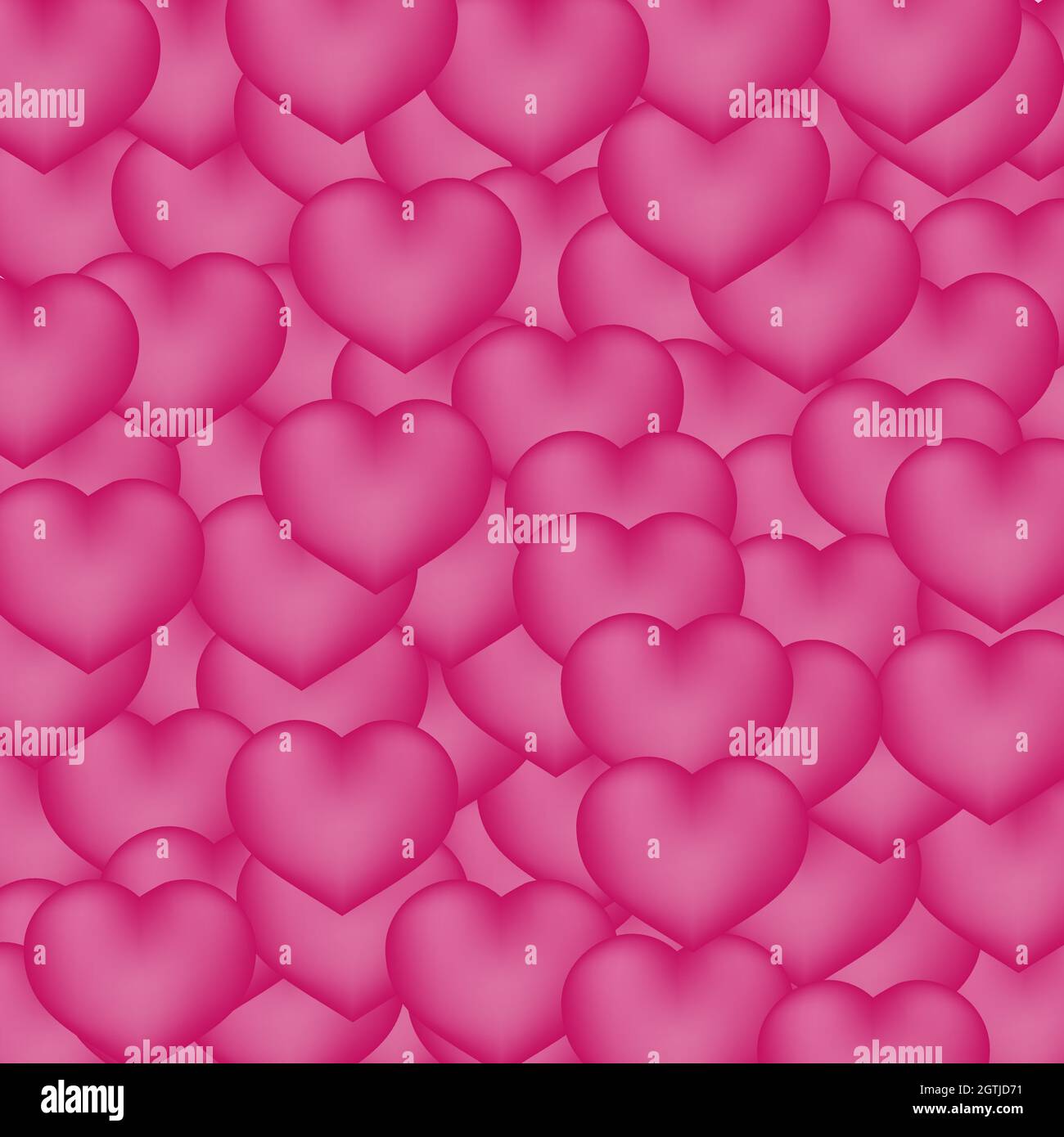 Hot pink hearts 3d background. Valentine s day shiny greeting card ...