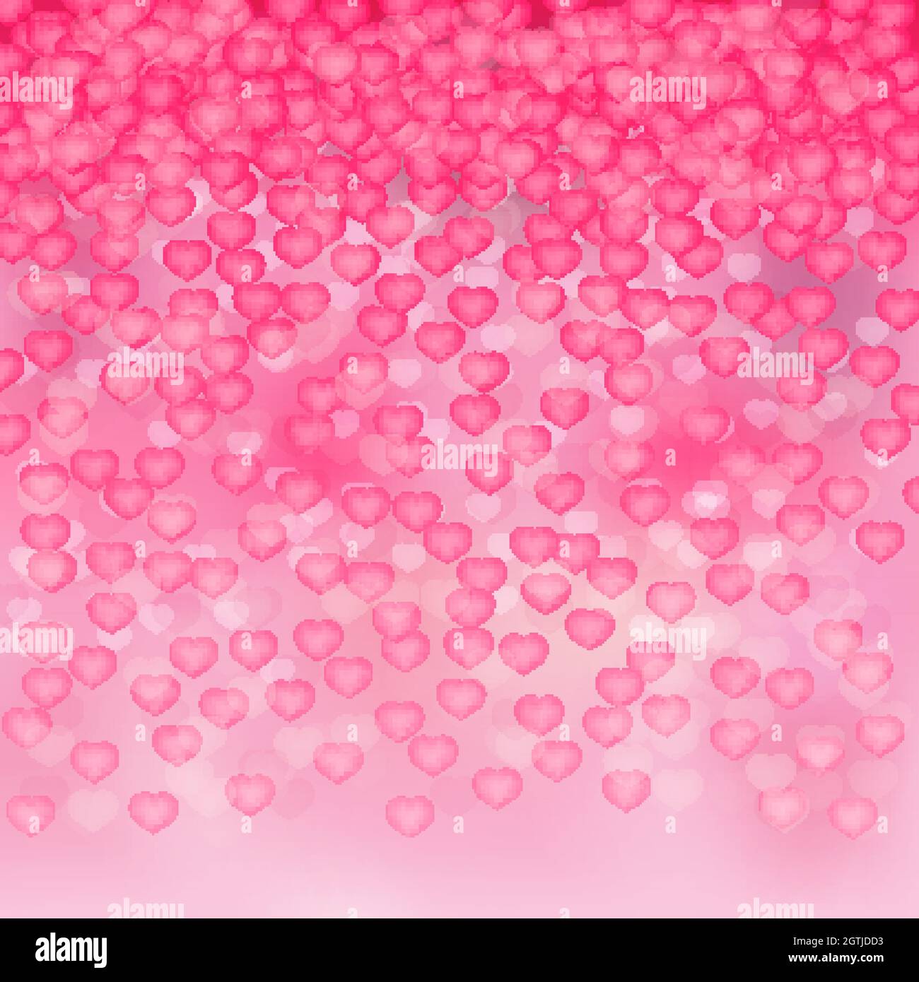 Soft pink 3d hearts background. Valentine s day shiny greeting card ...