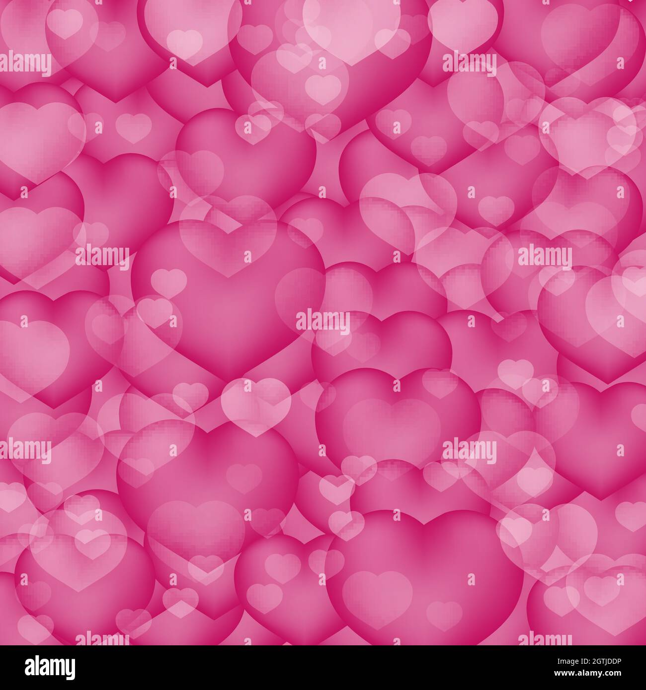 Hot pink hearts 3d background. Valentine s day shiny greeting card ...