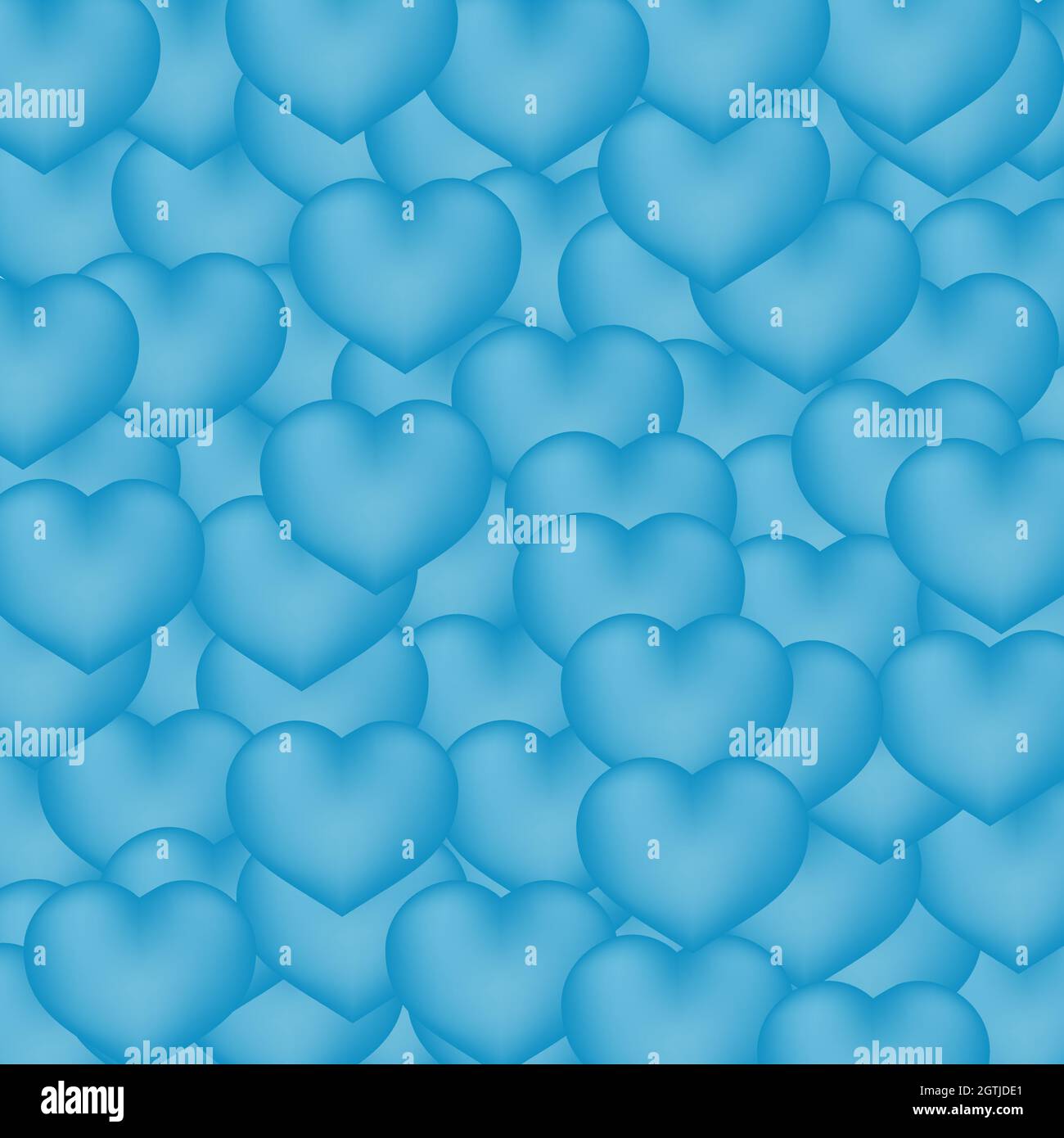 Light blue hearts 3d background. Valentine s day shiny greeting card ...