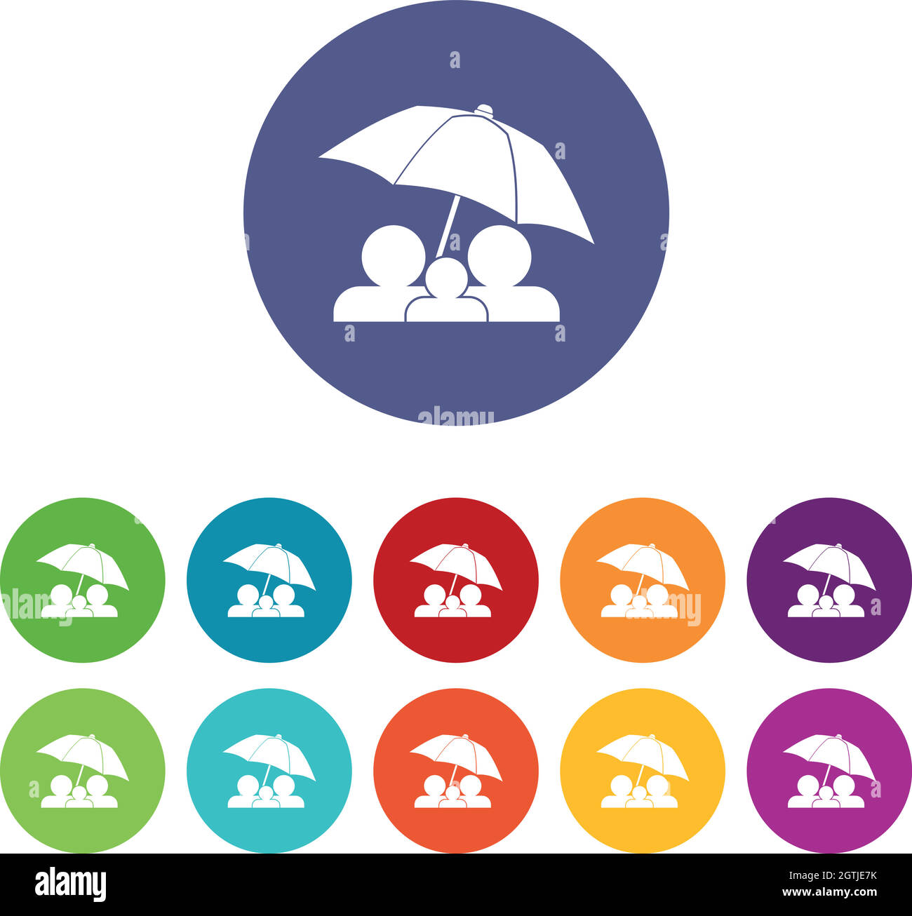 Family under umbrella set icons Stock Vector Image & Art - Alamy