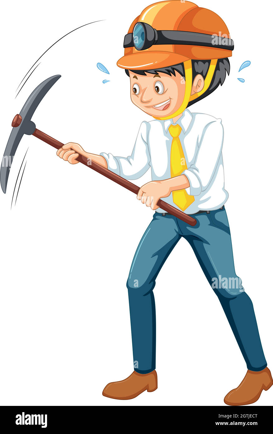 An Office Worker Mining on White Background Stock Vector Image & Art ...