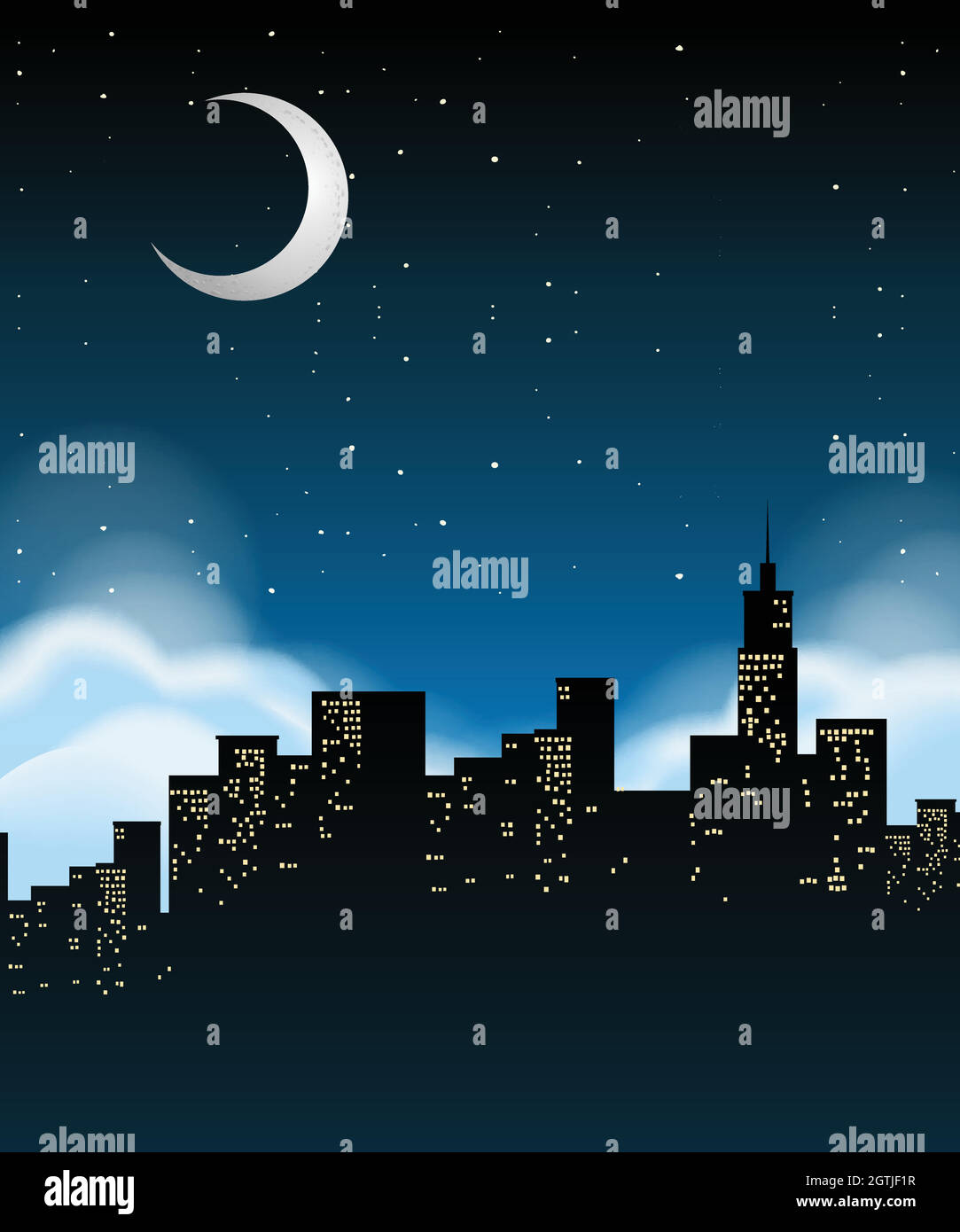 Skyscraper light night Stock Vector Images - Alamy