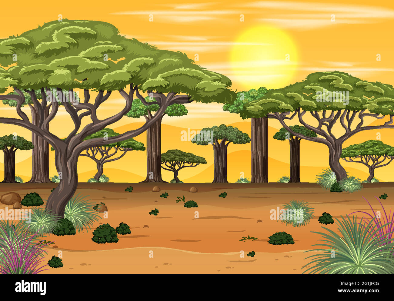 African scenery Stock Vector Images - Alamy