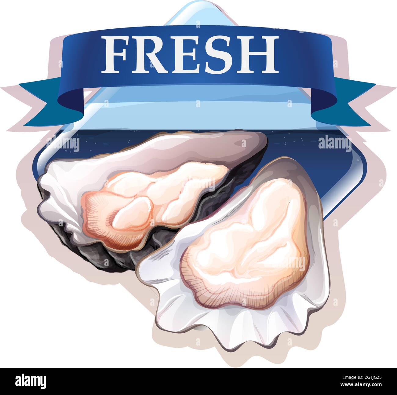 Open oysters Stock Vector Images - Alamy