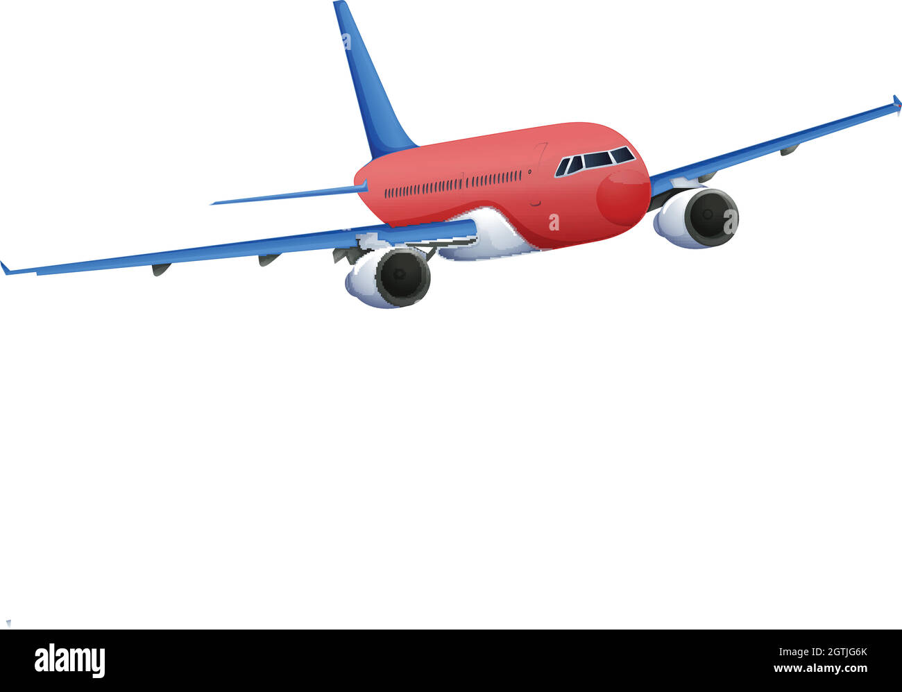 Red and white plane Stock Vector Images - Alamy