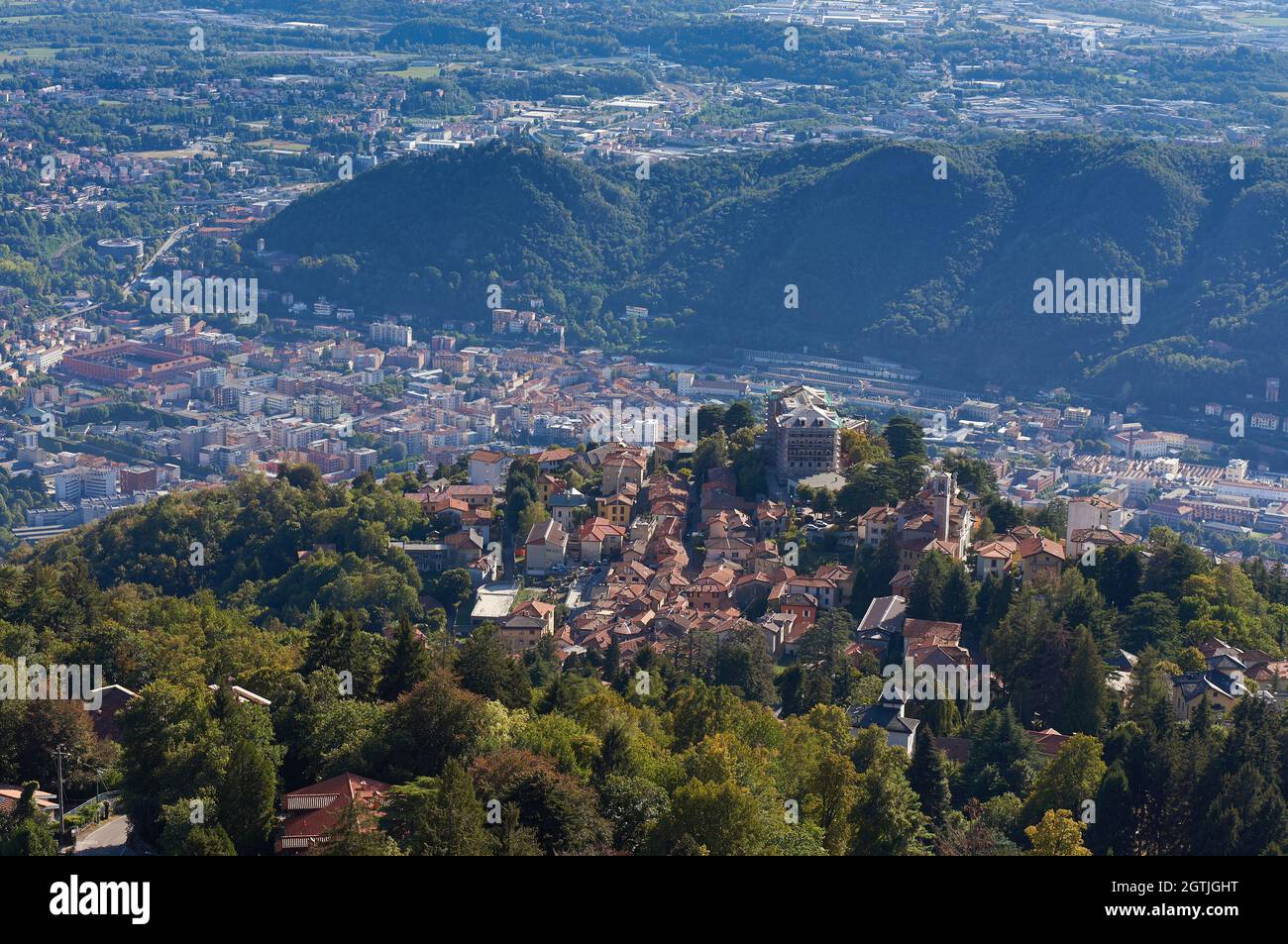 Aerial town view from brunate hi-res stock photography and images - Alamy