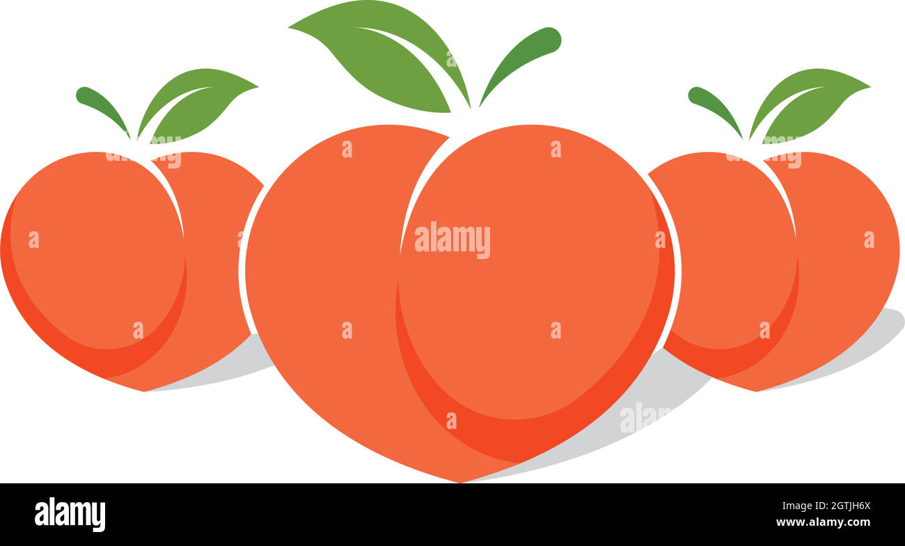 Peach fruit logo icon design hi-res stock photography and images - Alamy