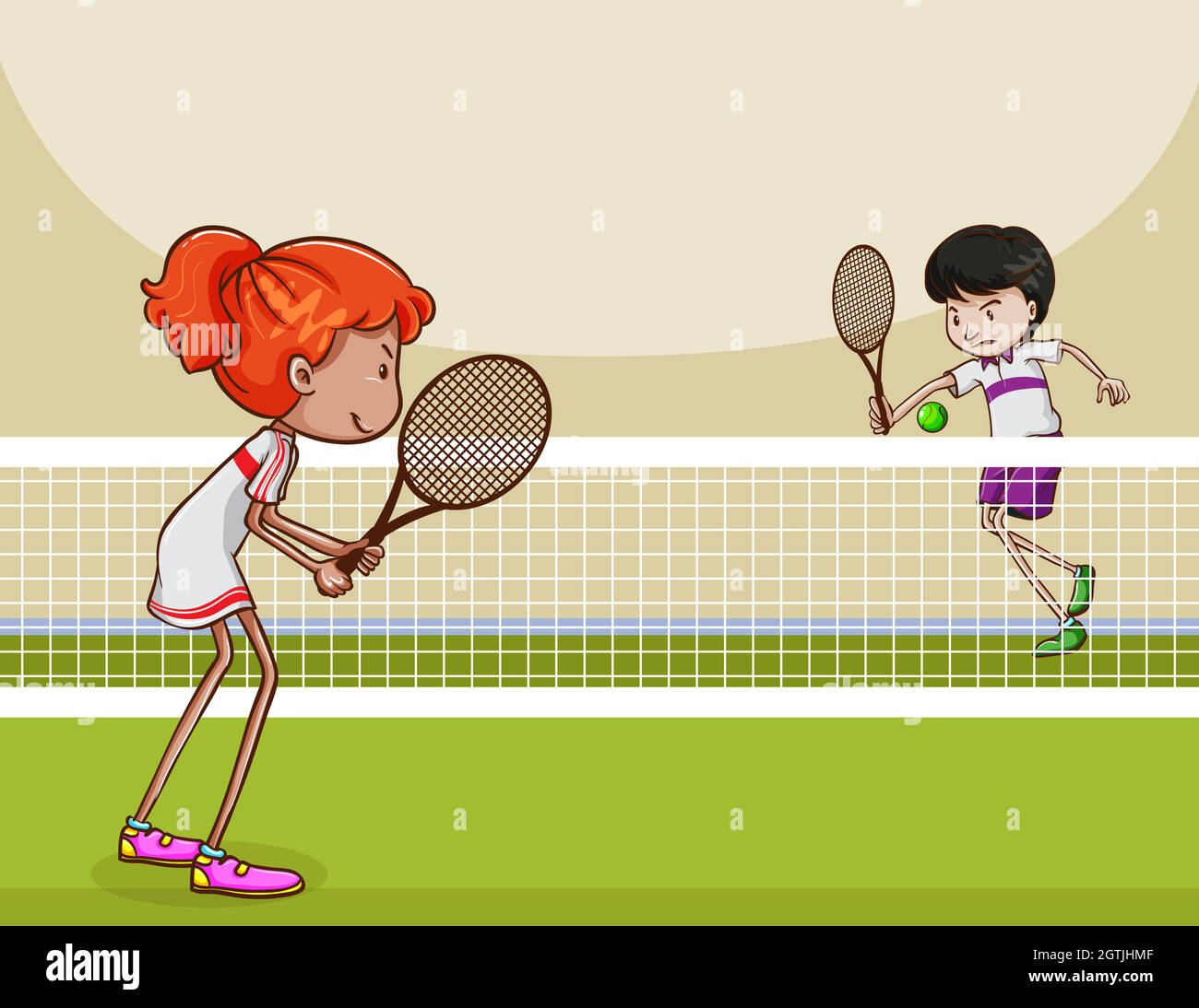 Tennis man woman training Stock Vector Images - Alamy